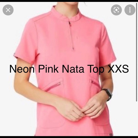 Figs | Tops | Figs Neon Pink Nata Top | Poshmark